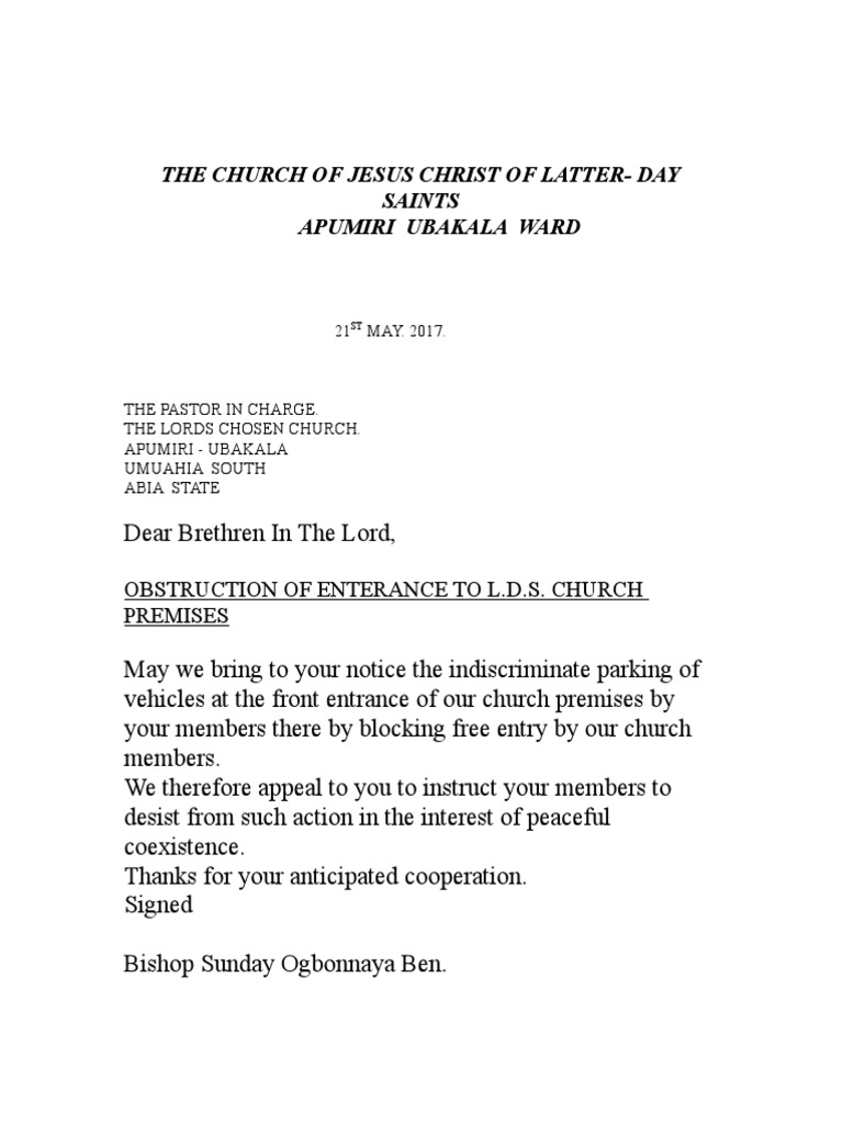 Letter To The Lords Chosen | PDF