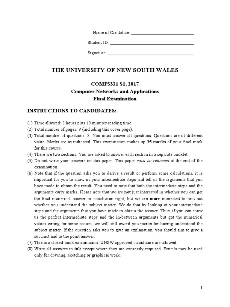 Final Exam Template | PDF | Test (Assessment)