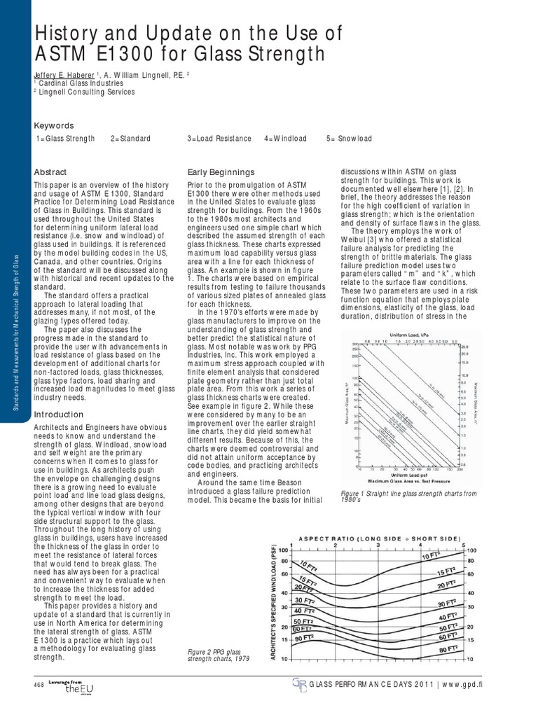 History and Update On The Use of ASTM E1300 For Glass Strength - J. Haberer | PDF | Structural ...