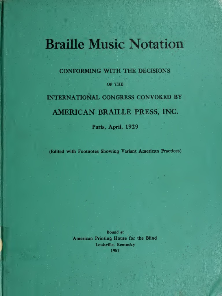 Braille Music 1929 | PDF | Elements Of Music | Notation