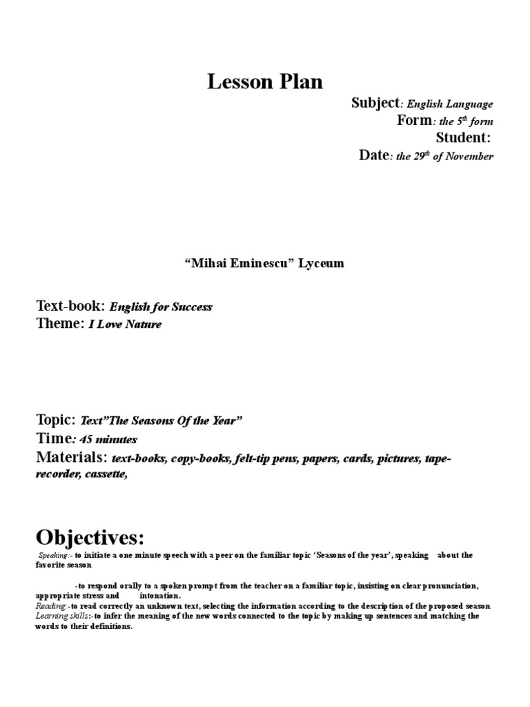 Proiect Didactic | PDF | Lesson Plan | Speech