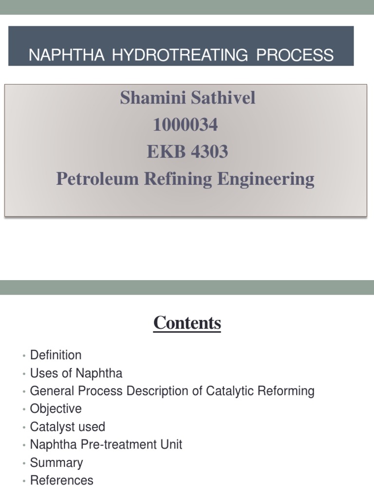 Naphtha Hydrotreating Process Overview | PDF | Alkane | Chemical Processes