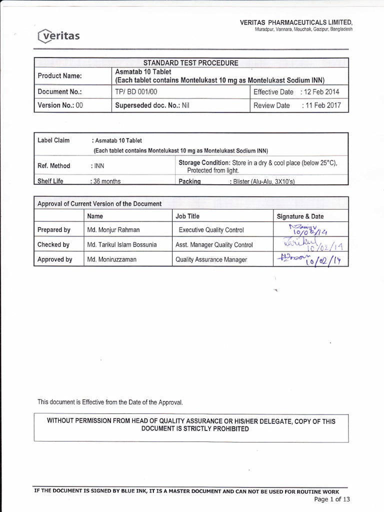 Finished Product - Test Procedure | PDF | High Performance Liquid ...