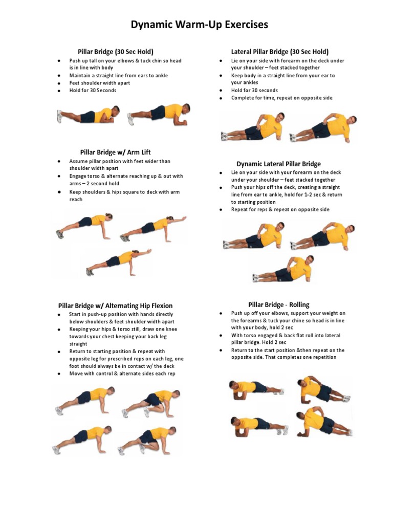 Dynamic Warm-Up Exercises Guide | PDF | Anatomical Terms Of Motion ...
