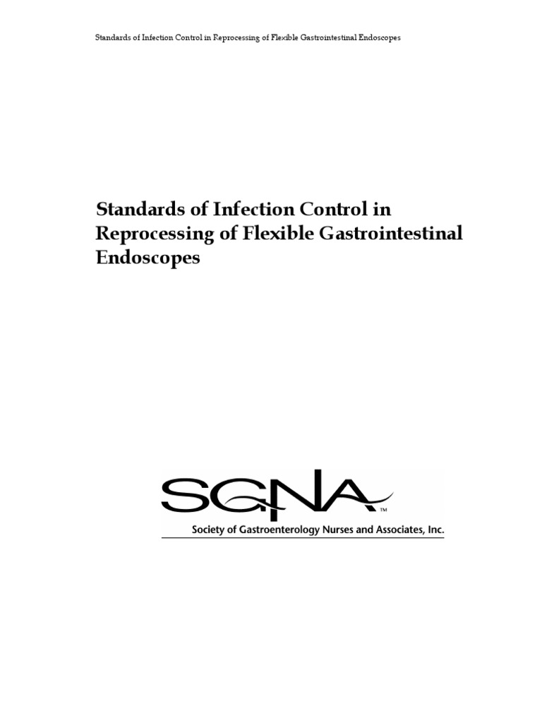 Sgna Stand of Infection Control 0812 FINAL PDF | PDF | Endoscopy ...
