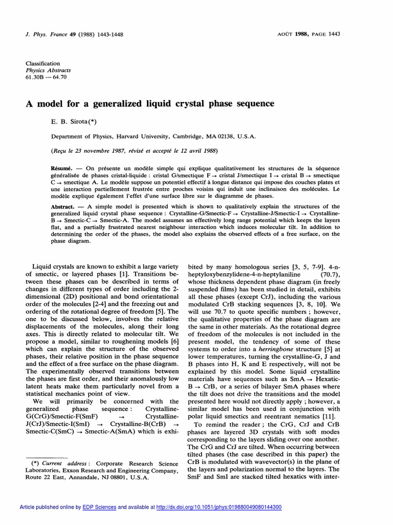 Model Explains Liquid Crystal Phase Transitions | PDF | Liquid Crystal ...