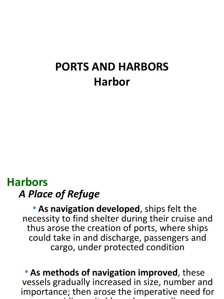 Ports and Harbors | PDF | Tide | Shoal