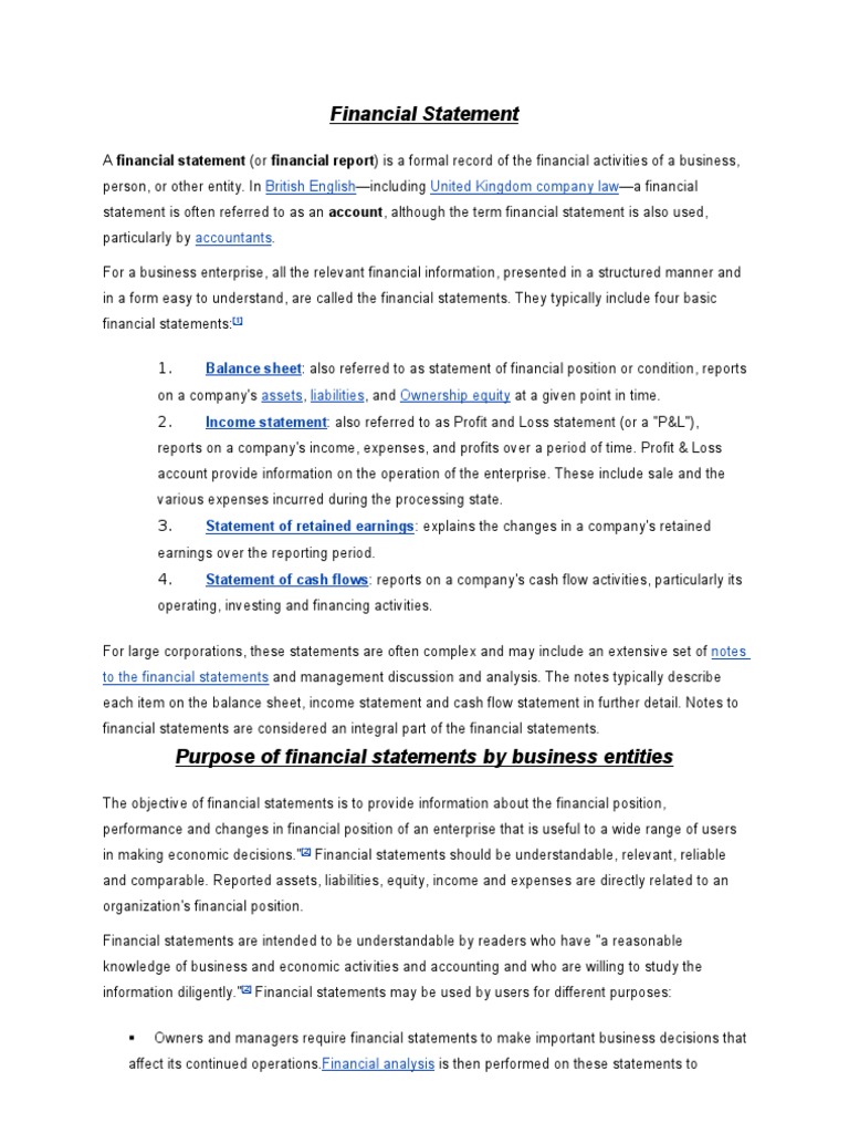UK Financial Statement Overview | PDF | Law