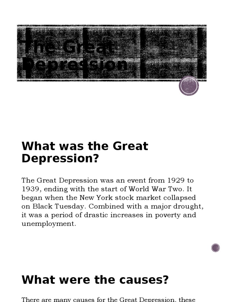 Causes and Effects of the Great Depression | PDF