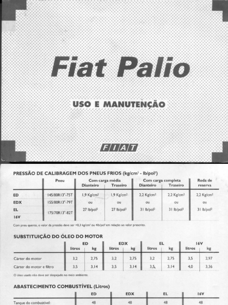 Manual Do FIAT Palio Versões 96 À 99 El-Ed-Edx-E-16v PDF | PDF | Tráfego | Airbag