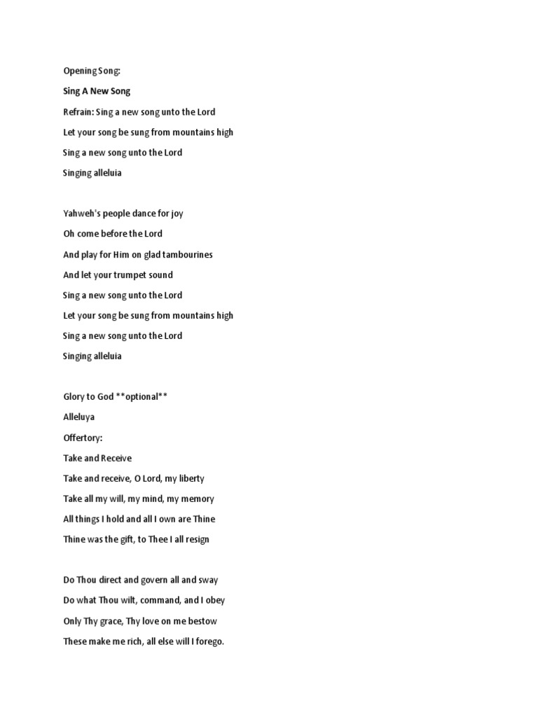 Mass Songs | PDF | Poetry