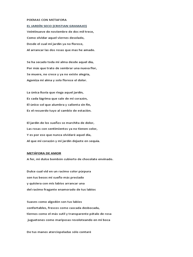 Poemas Con Metafora | Naturaleza