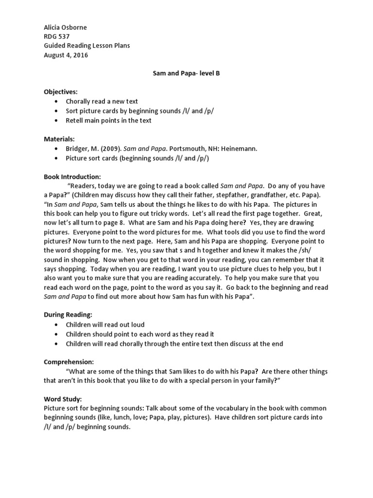 3rd Grade Guided Reading Plans | PDF | Reading Comprehension | Lesson Plan