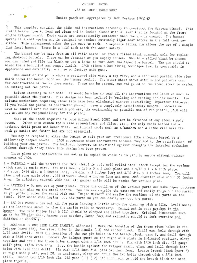 JACO Single Shot WesternPistol | PDF