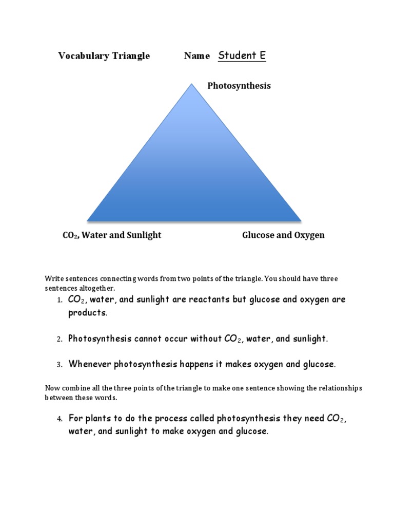 Vocabulary Triangle Plants | PDF | Language Arts & Discipline | Science ...