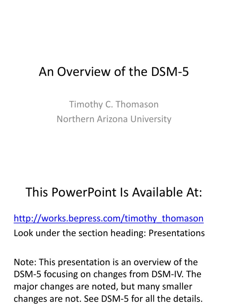 Overview of the DSM 5 | Dsm 5 | Diagnostic And Statistical Manual Of ...
