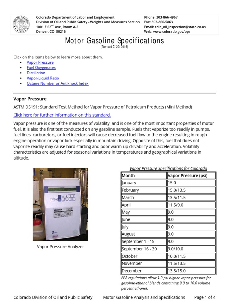Motor Gasoline Analysis and Specifications | PDF | Gasoline | Fuels
