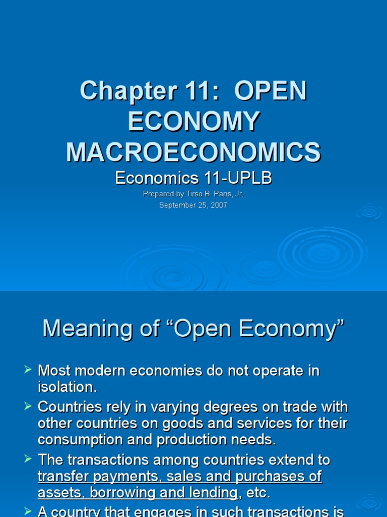 Open Economy Macroeconomics Overview | PDF | Current Account | Capital ...