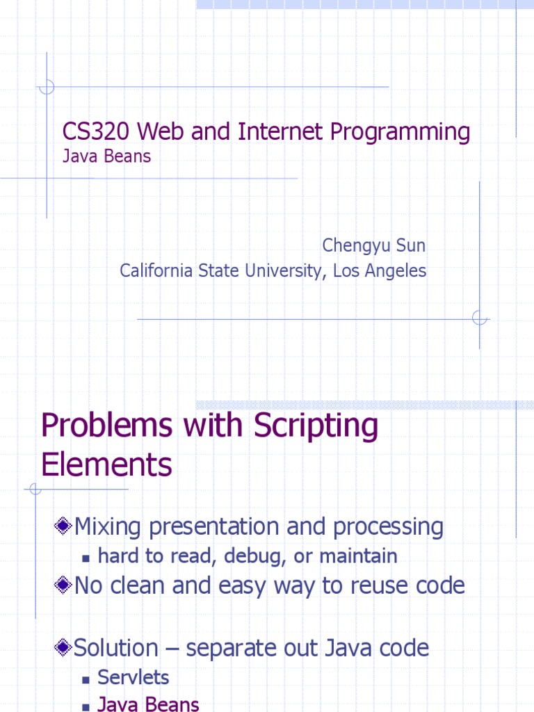 Java Beans Powerpoint Presentation Pdf Java Programming Language Software Engineering