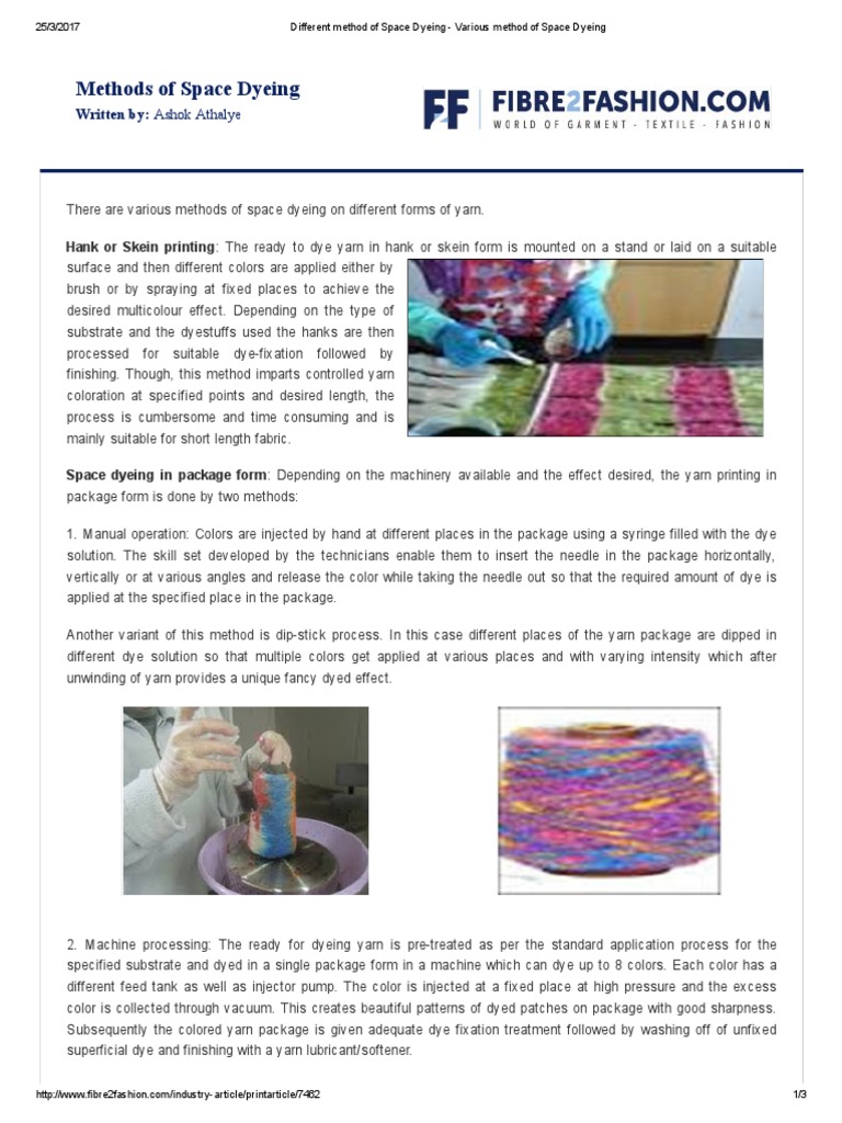 Different Method of Space Dyeing - Various Method of Space Dyeing | PDF ...