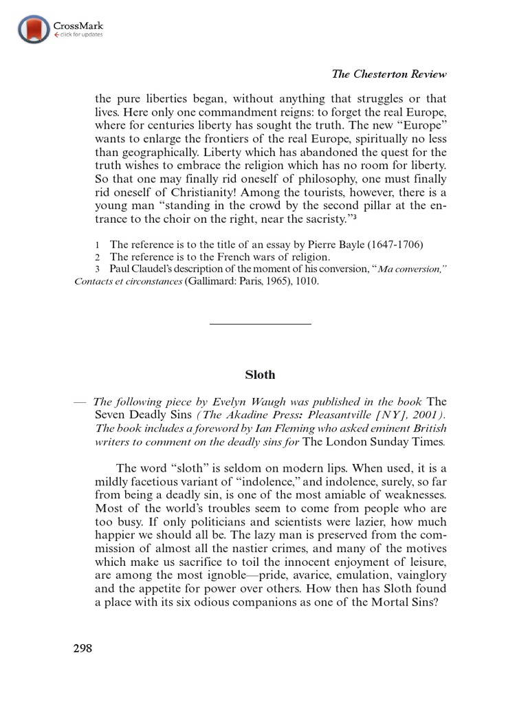 The Seven Deadly Sins. Sloth by Waugh | PDF | Mythology | Religious ...