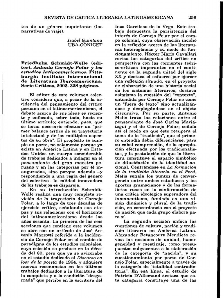 Antonio Cornejo Polar y Los Estudios Latinoamericanos PDF | PDF ... Antonio Cornejo Polar y Los Estudios Latinoamericanos PDF | PDF ...