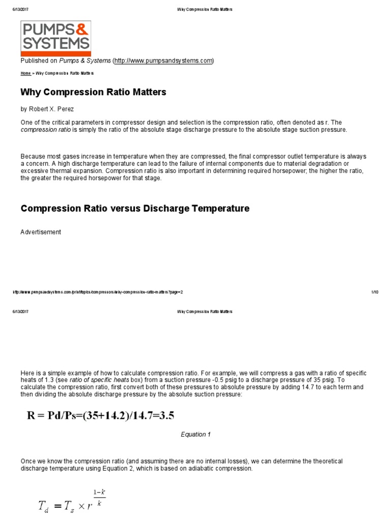 Why Compression Ratio Matters | PDF | Gas Compressor | Temperature