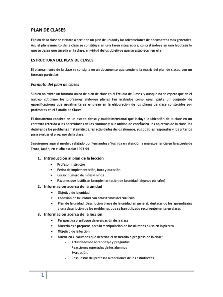 Plan de Clases Modelo | PDF | Evaluación | Plan de estudios