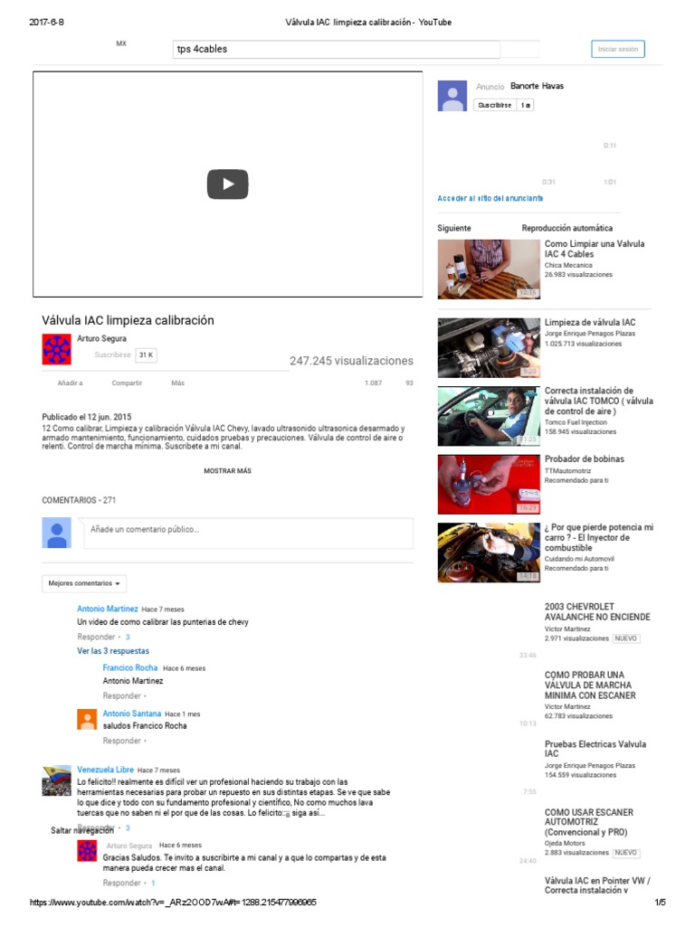 Limpieza y calibración de válvula IAC | PDF | Energía y recursos | Science