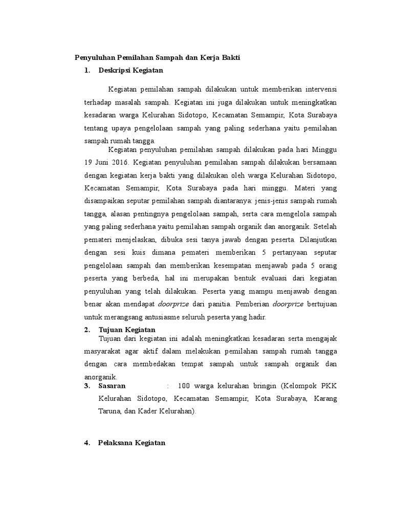 Proker Divisi Lingkungan | PDF | Sains & Matematika