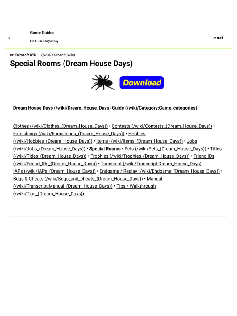 Special Rooms (Dream House Days) - Kairosoft Wiki - Fandom Powered by Wikia | PDF | Home | Nature