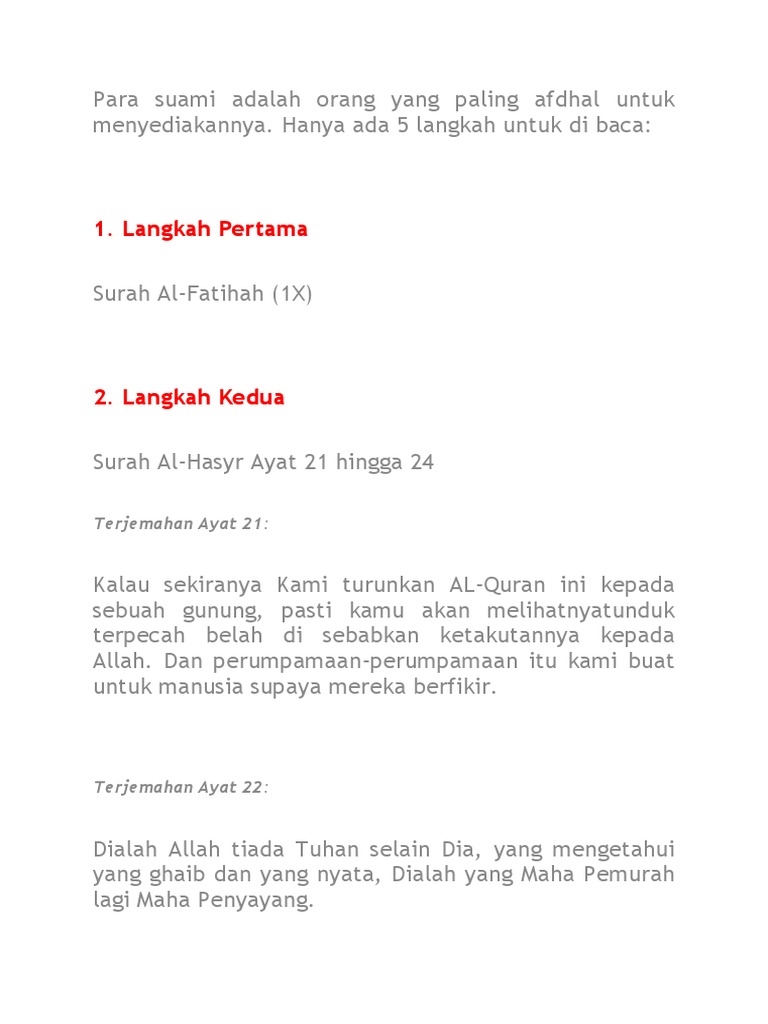 Doa Air Selusuh | PDF