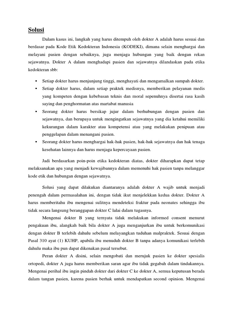 Solusi Dan Kesimpulan | PDF Solusi Dan Kesimpulan | PDF