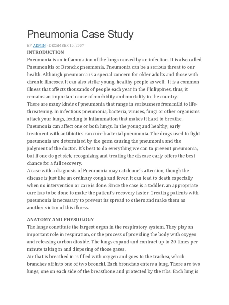 Pneumonia Case Study | PDF | Pneumonia | Lung