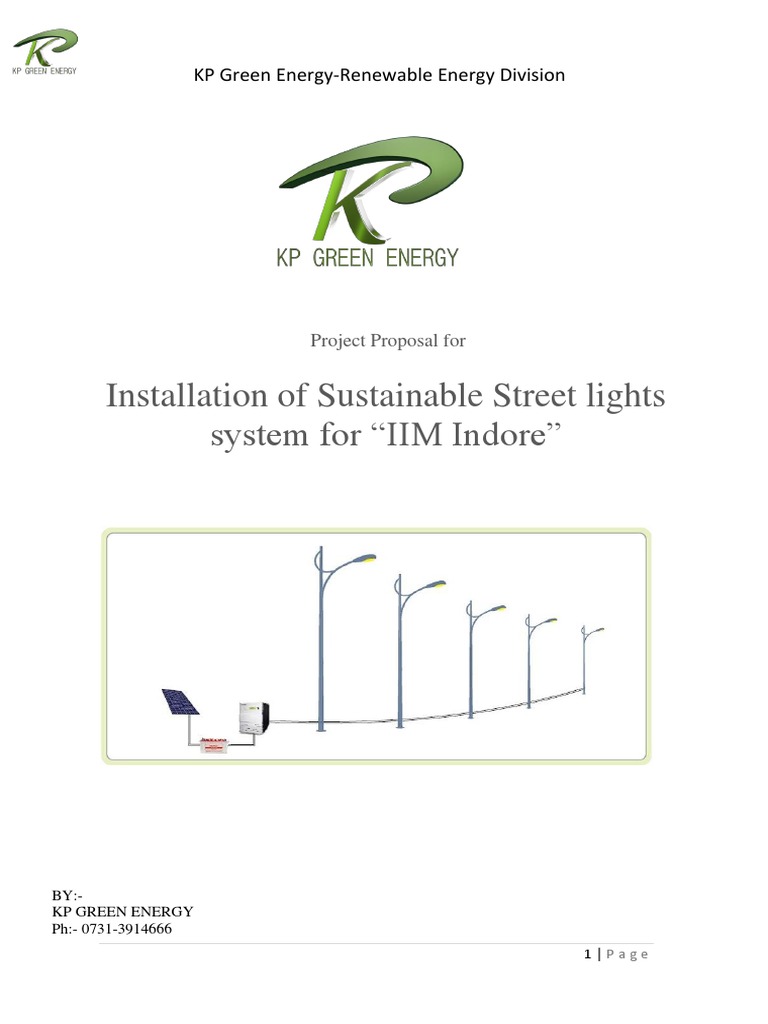 Installation of Sustainable Street Lights System For "IIM Indore" | PDF ...