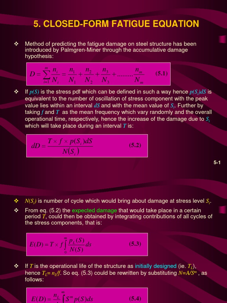 Closed-Form Fatigue Equation: N N N N N N N N N N D | PDF | Fatigue ...