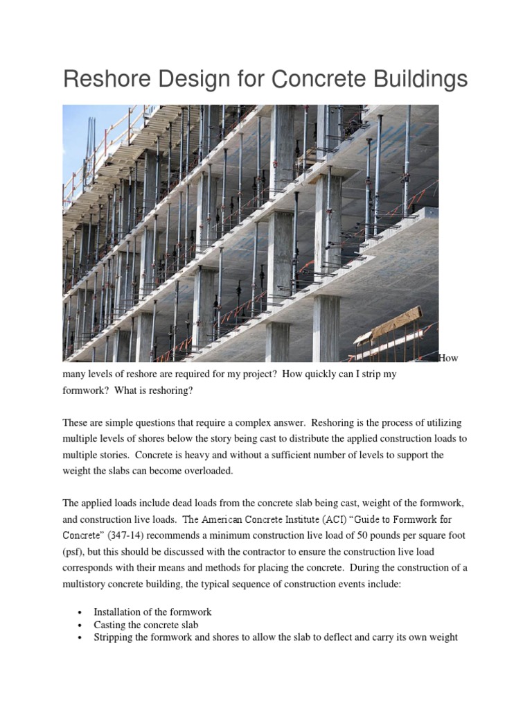 Reshore Design for Concrete Structures | PDF | Beam (Structure) | Concrete