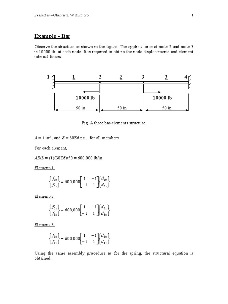 Example - Bar: Examples - Chapter 3, W Kuntjoro 1 | PDF | Equations ...
