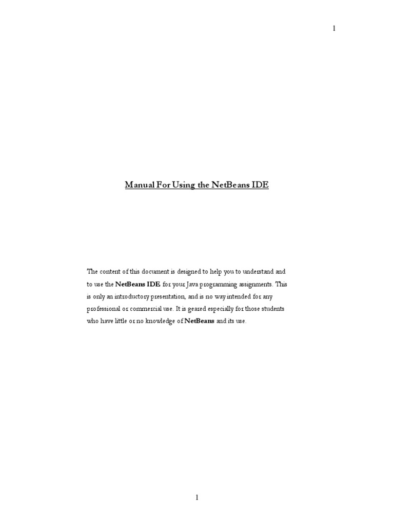 Manual For Using The Netbeans Ide | Download Free PDF | Net Beans | Applications & Software