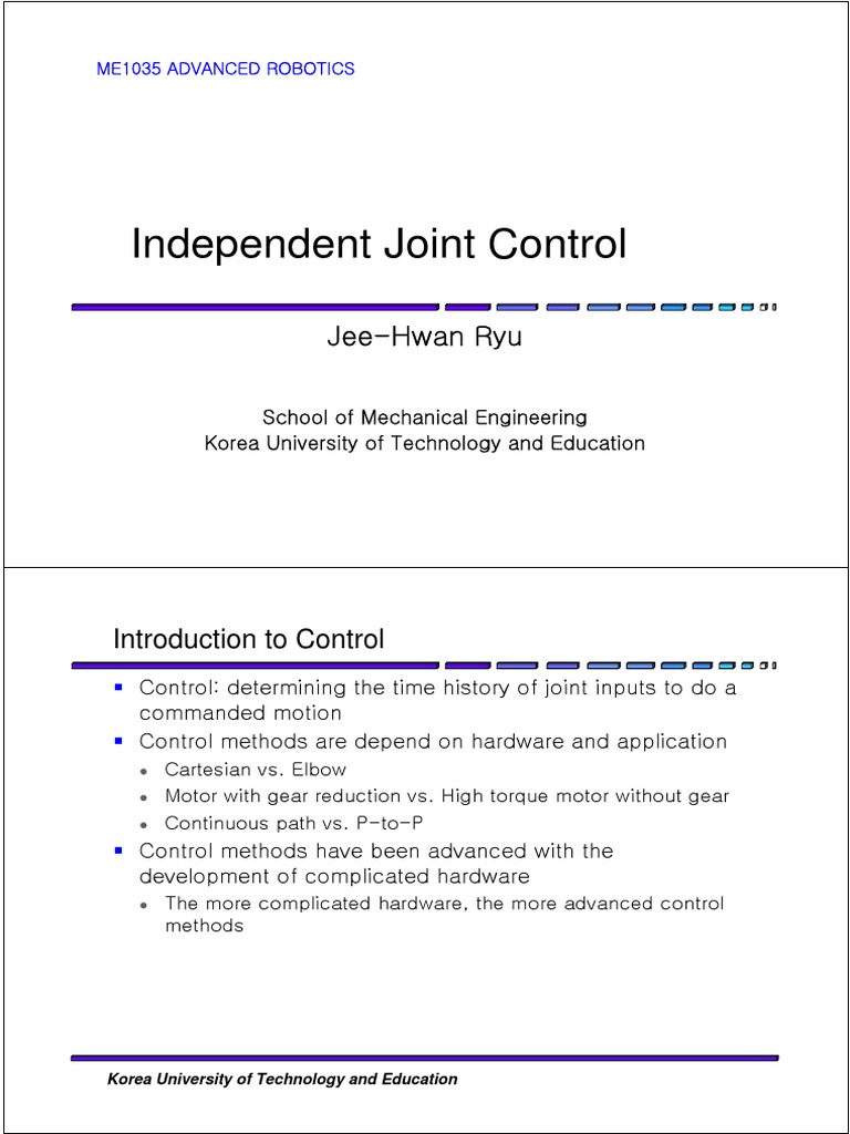 Chapter 2 Independent Joint Control | PDF | Control Theory | Electrical ...