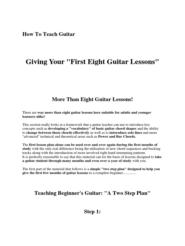 A Comprehensive Framework for Teaching Beginner Guitar Through ...