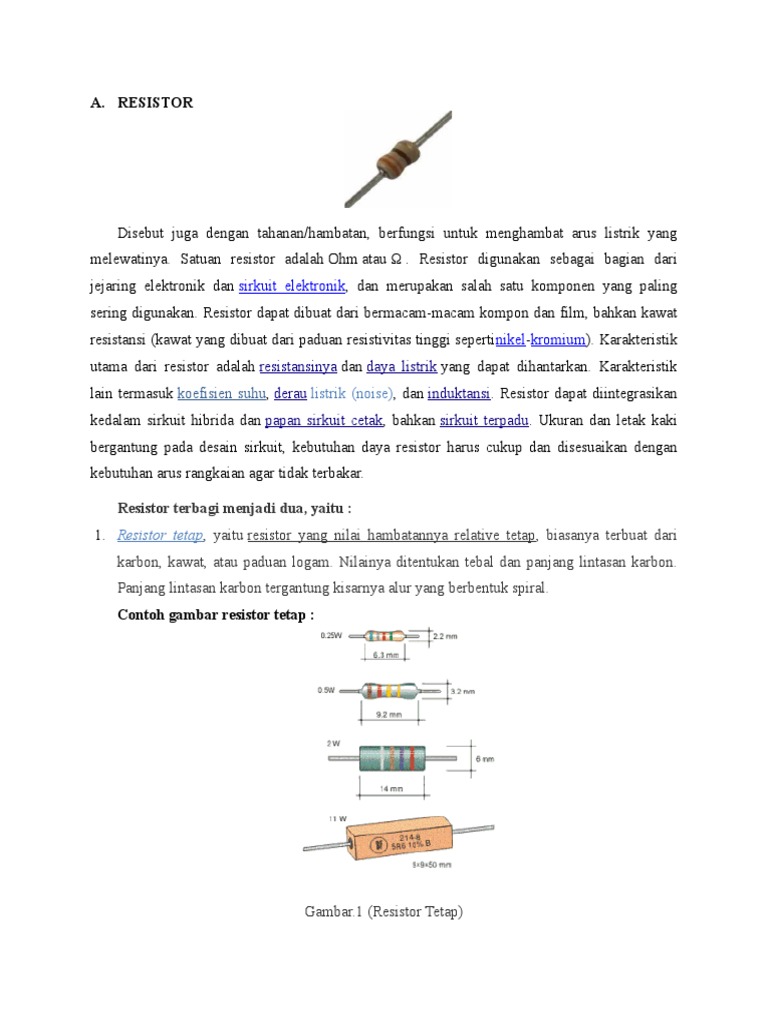 Teori dan Fungsi Resistor dalam Elektronik | PDF