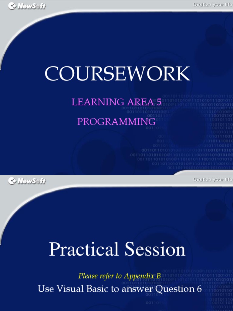 Coursework: Learning Area 5 Programming | PDF