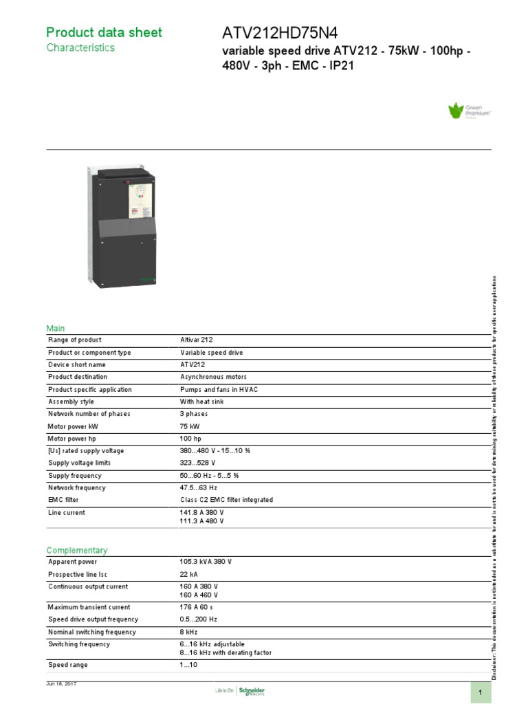 Variable Speed Drives - ATV212HD75N4 | PDF | Relay | Switch