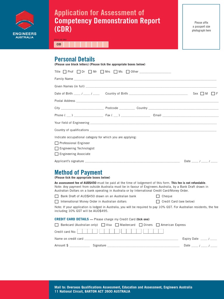 Competency Demonstration Report Applicationform | PDF | Credit Card | Money Order