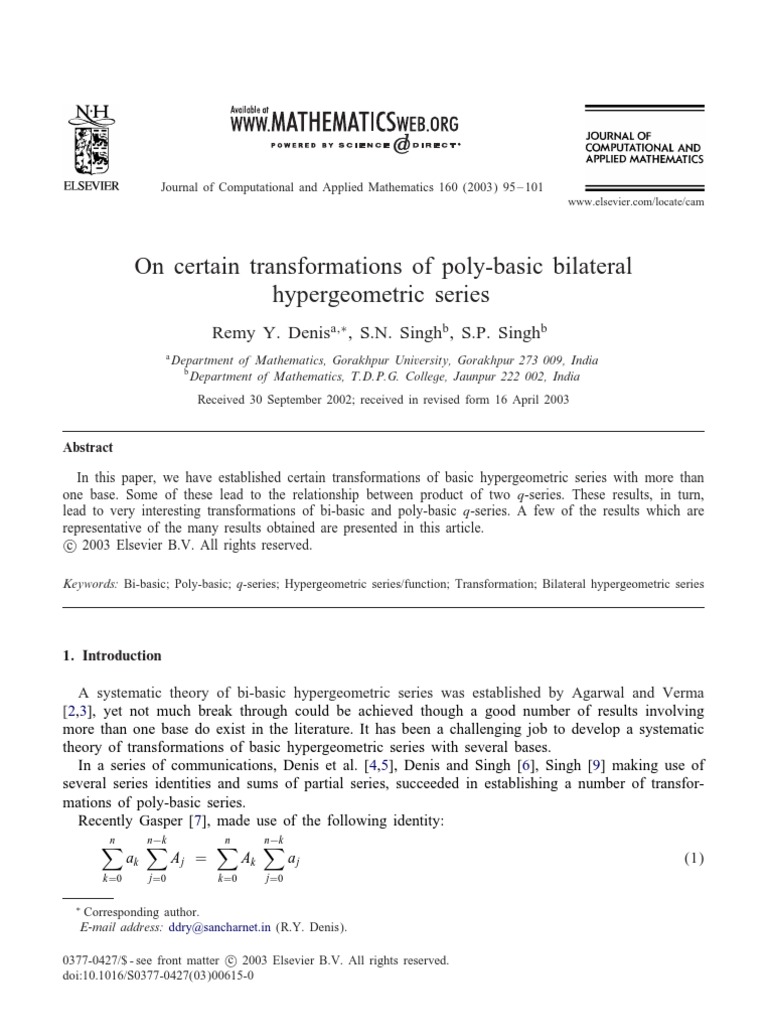 Advanced Hypergeometric Series | PDF | Series (Mathematics) | Teaching Mathematics