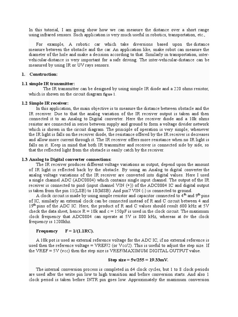 IR Sensor Based Distance Measurement System | PDF | Analog To Digital ...