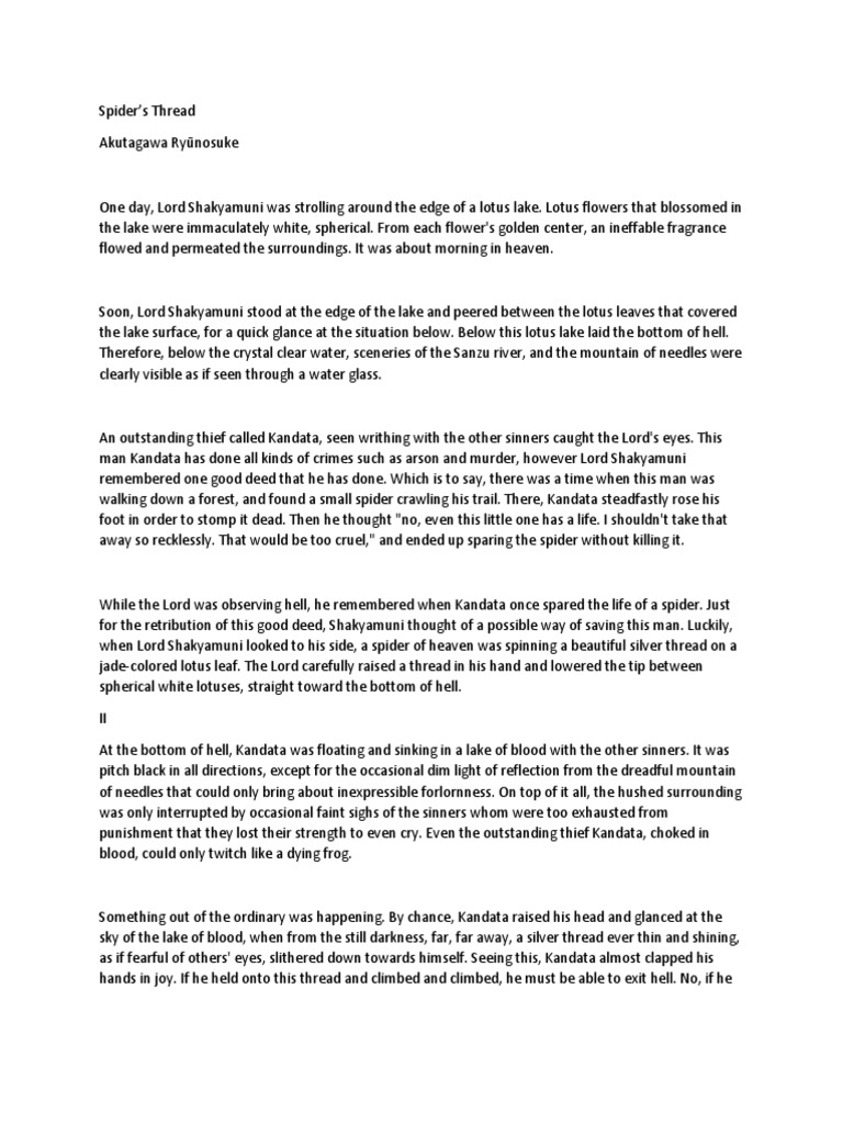 Spider's Thread | PDF | Hell | Nature