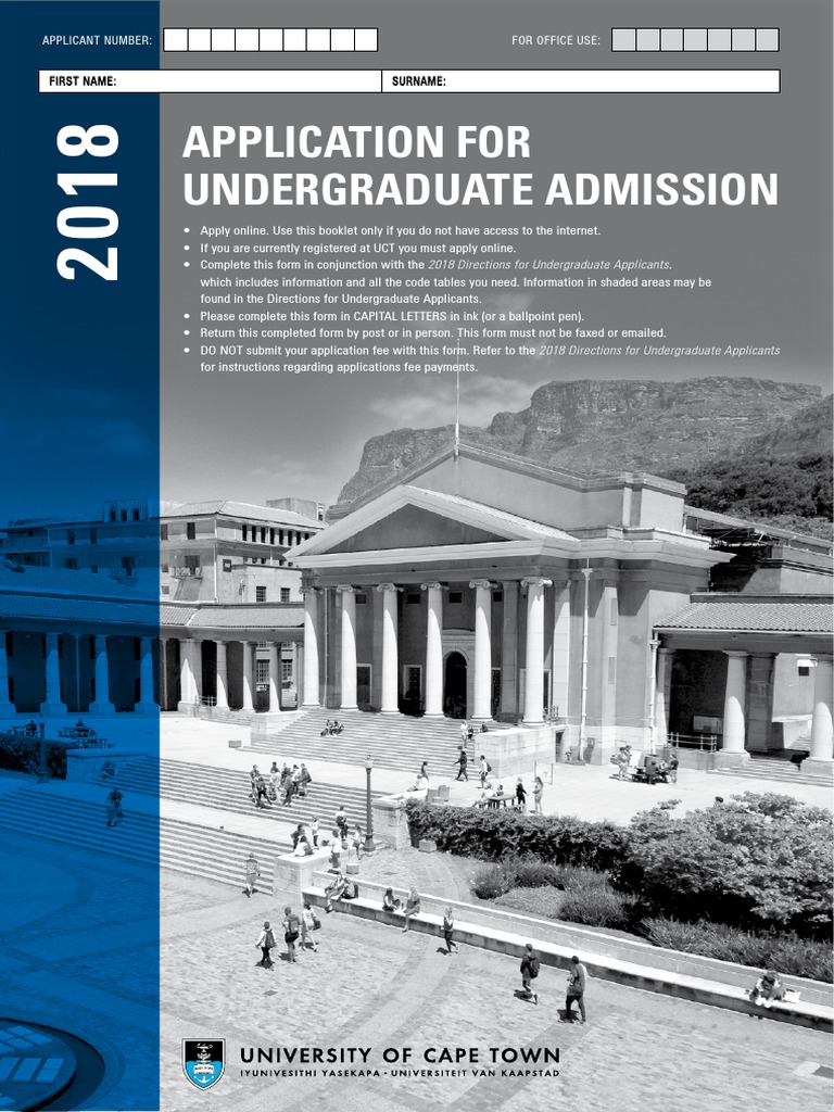 Uct Application Form | PDF | Secondary School | Zip Code