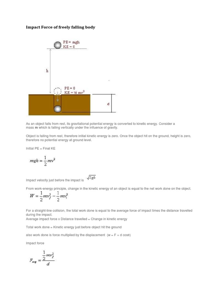 Impact Force of Freely Falling Body | PDF